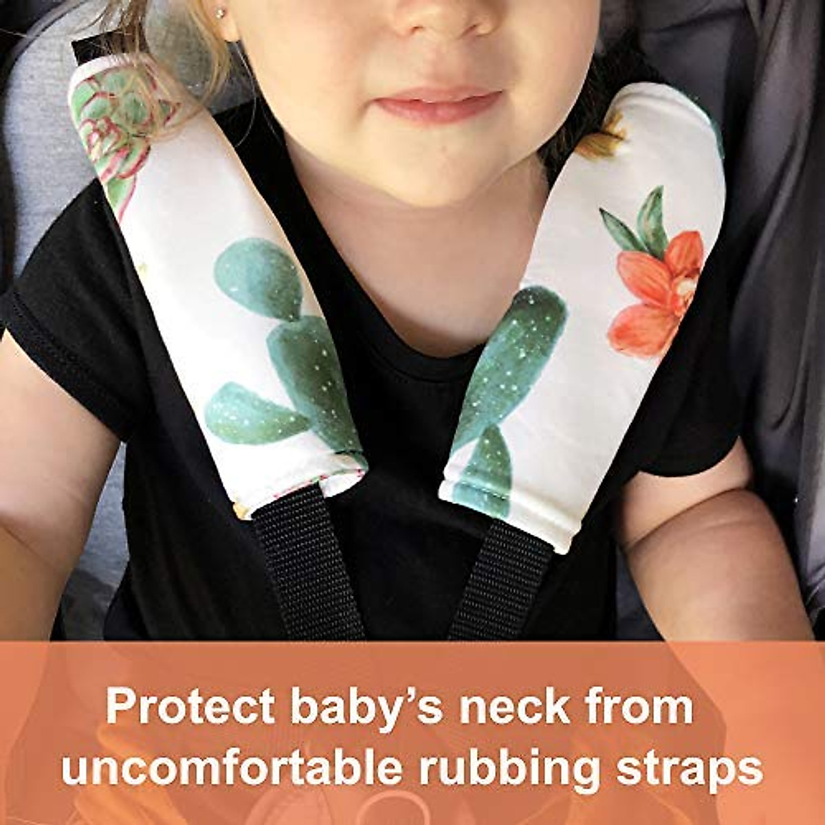 Carseat Canopy - Includes 2 Car Seat Strap Covers - Cactus Breastfeeding Cover, Shopping Cart Cover, Baby Car Seat Cover, Baby Carseat Covers