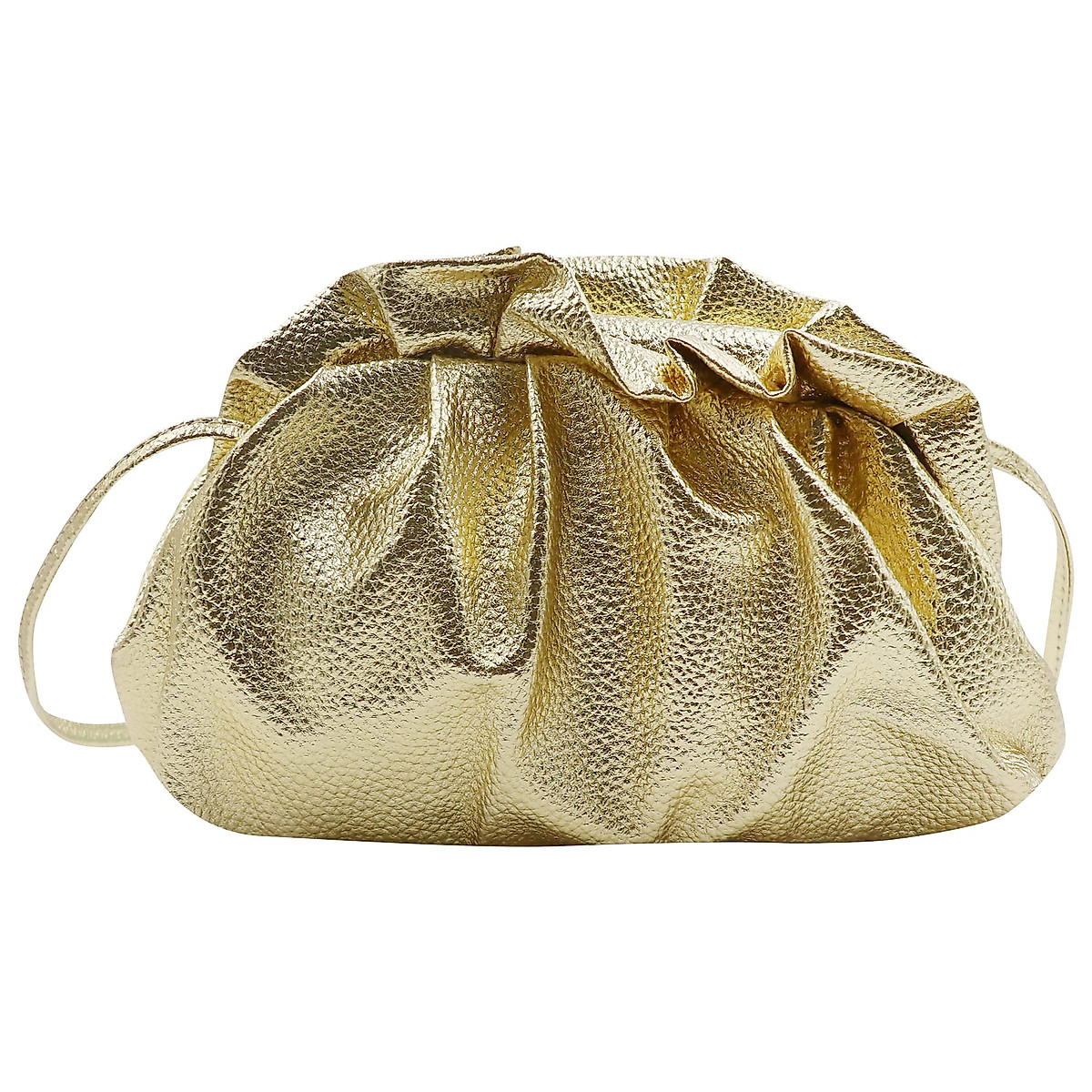 Women Cloud-Shaped Dumpling Bag Fashion Ruched Crossbody Bag Cell Phone Clutch Purse Clip Shoulder Handbag