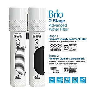 Brio Countertop Bottleless Water Cooler Dispenser with 2 Stage Filtration, Self Cleaning - 2 Stage Water Filters Included