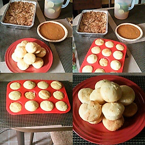 Silicone Muffin Pan 12 Cups, Amison Cupcake Baking Pan/Tray, Non-Stick Silicone Mold, Dishwasher - Microwave Safe (12 Cups, Red)