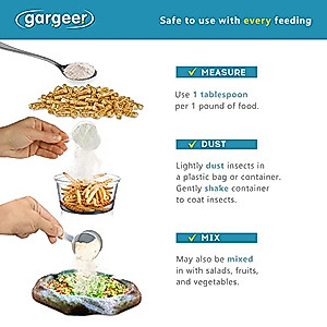 Gargeer 4oz All Reptile Calcium Powder with Vitamin D3, Phosphorus-Free, Ultrafine Powder, Pure Dust & Ready to Use for All Reptiles, Lizards & Amphibians Supplement. Made in The USA. Enjoy !