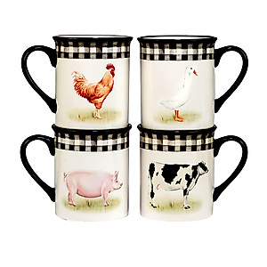 Certified International Farm 16 Piece Dinnerware Set, Service for 4, Multicolored