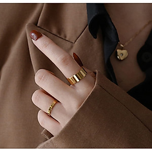 Diamday 1mm 14K Gold Filled Rings for Women High Polish Gold Engagement Rings Wedding Band Ring for Women Men Gold Stackable Band Thumb Pointer Finger Ring Comfort Size 9