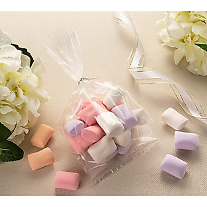 Gusset Cellophane Bags - 200-Pack Clear Bags Suitable for Popcorn Cookies Treats Marshmallows and More 4 x 9 Inches
