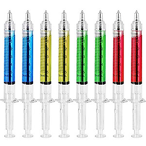 SunAngel Multi-Color Syringe Pen Writes In Black Ink,Nurse pens, Imaginary Doctor Play, Office Supplies (red,green,yellow,blue, 24PCS)