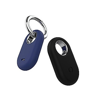 2023 New 2-Piece Silicone Full-Body Shockproof case is Specially Designed for Galaxy SmartTag2 case Keychain Smart Tag 2 case, which is Suitable for Keys, Wallets, suitcases, Backpacks (Black(2))
