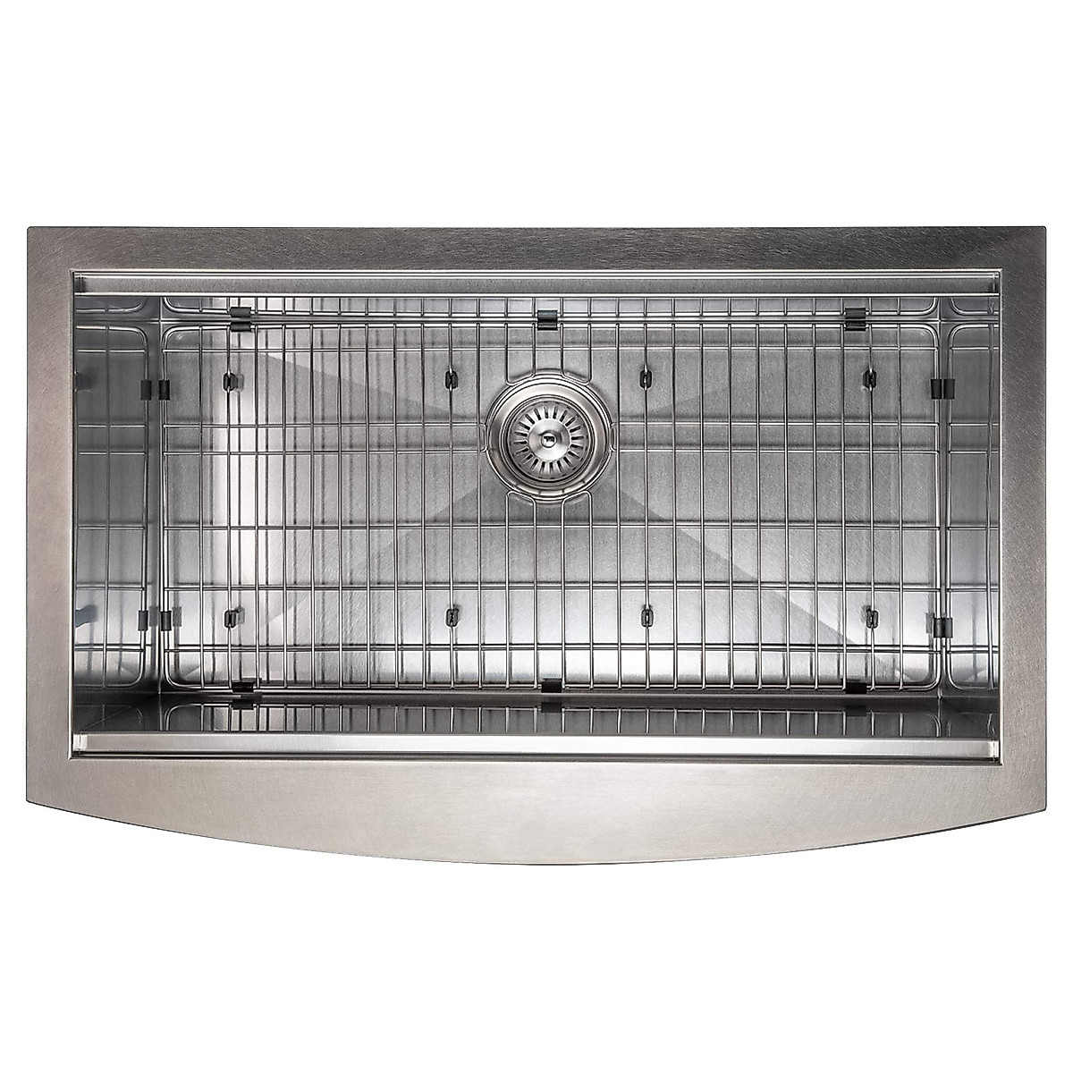 ZLINE 33" Moritz Farmhouse Apron Mount Single Bowl Scratch Resistant Stainless Steel Kitchen Sink with Bottom Grid and Accessories (SLSAP-33S)