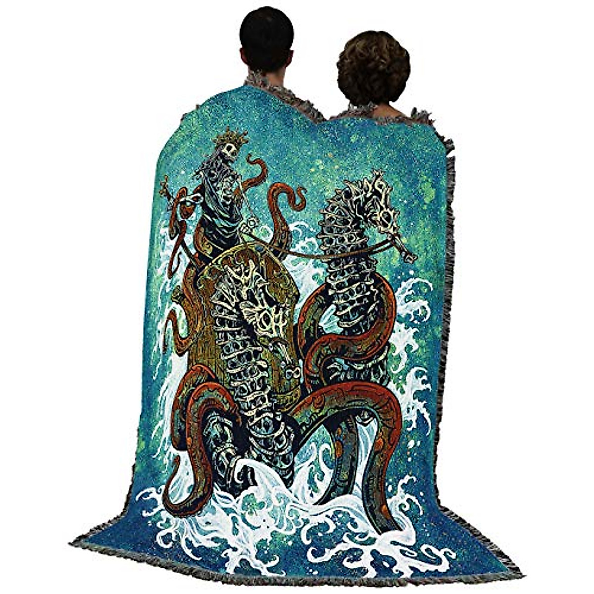 Pure Country Weavers Neptune Skeleton Blanket by David Lozeau - Gift Fantasy Tapestry Throw Woven from Cotton - Made in The USA (72x54)