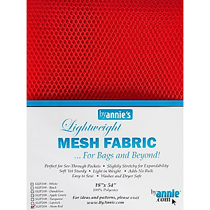 Annie Mesh Fabric Lightweight 18"x 54" Atom Red, 18" by 54"