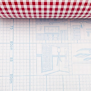 Yifely Red Holiday Gingham Drawer Paper Self-Adhesive Shelf Liner Makeup Cabinet Decor 17.7 Inch by 9.8 Feet