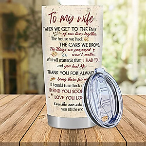 NANOOER Gifts for Wife,Anniversary Romantic Valentines Day Gifts for Her Wife from Husband,Birthday Mothers Day Thanksgiving Christmas Gifts for Wife, Ideas Stainless Steel Tumbler Wife Gifts, 20oz