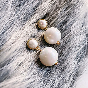 Denifery 925 Sterling Silver Long Tassel Earrings Pearls Earrings Dangle Earrings Bohemian Statement Earrings for Women Wedding Daily Party