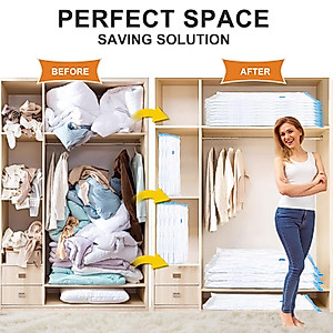 24 Pack Vacuum Storage Bags, Space Saver Bags, Compression for Comforters and Blankets, Plush Toy, Sealer Clothes Storage (5 Jumbo/5 Large/5 Medium/5 Small/4 Roll) Electric Vacuum Pump Included