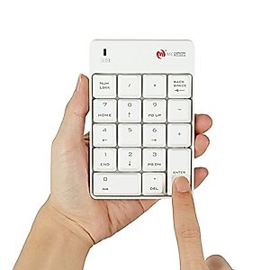 M MC Saite Wireless Numeric Keypad - with Nano Receiver,2.4G 18 Keys Numpad for Laptop Desktop PC Windows (White)