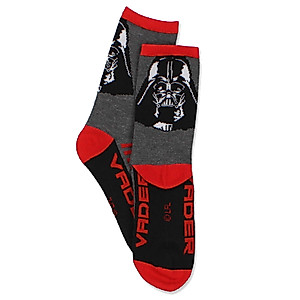 STAR WARS Toddler Boys 3 pack Socks (Shoe: 7-10 (Sock: 4-6), Grey/Multi Crew)