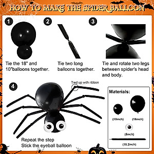 Lecheme Halloween Party Decorations 296 Pcs Halloween Decorations Set Horror Halloween Backdrop Tableware Halloween Balloon Arch Kit Fake Spider Web Halloween Party Supplies (Orange)