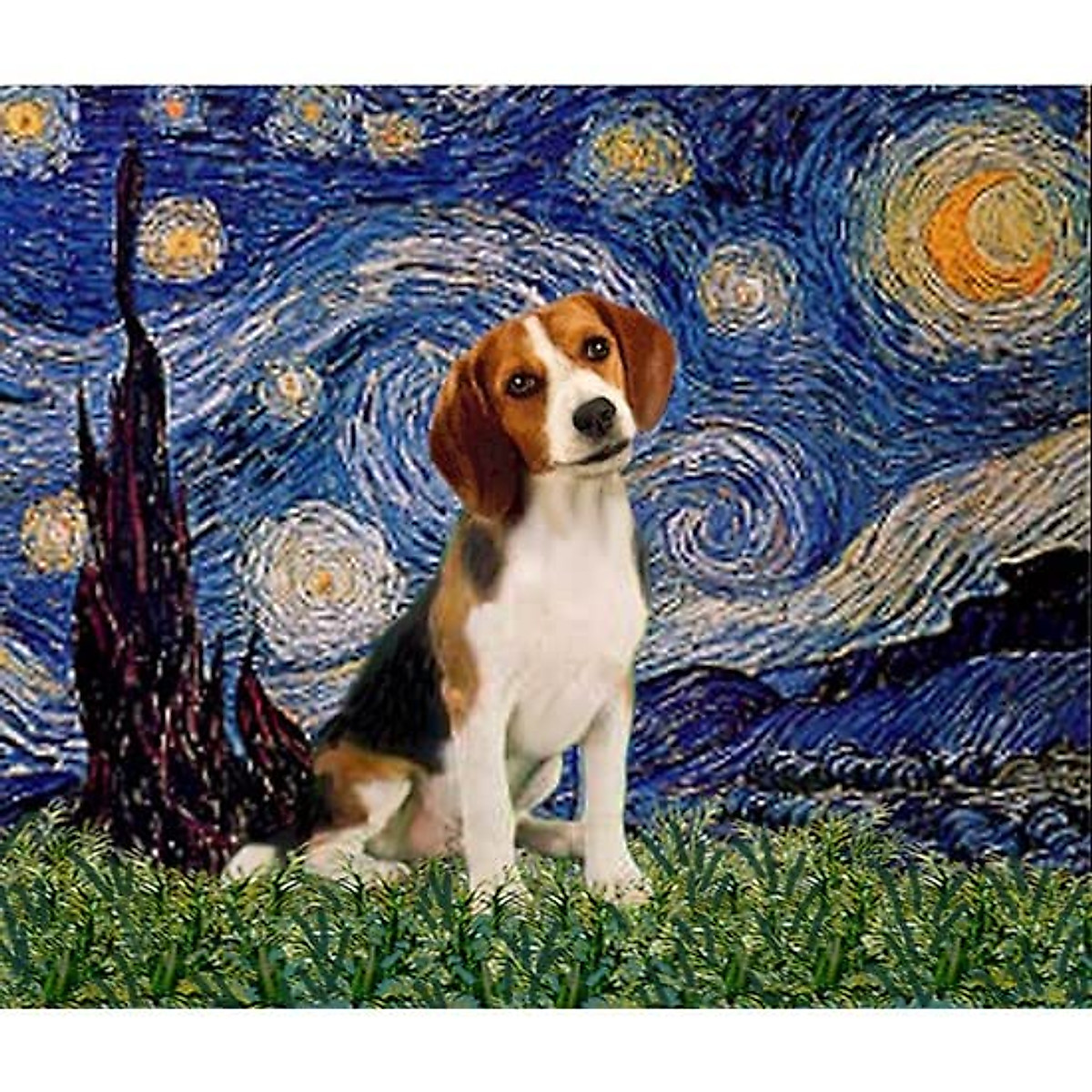 CafePress Starry Night & Beagle Pup Mug Ceramic Coffee Mug, Tea Cup 11 oz