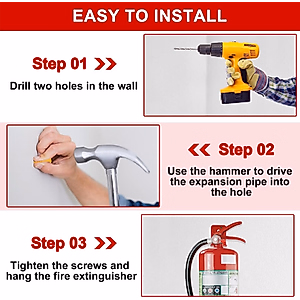 Universal Fire Extinguisher Bracket, Fire Extinguisher Mounts & Brackets up to 40 lbs, Suitable for Big and Small Fire Extinguisher Cabinet, Holder for Dry Chemical and Water Extinguishers (Pack 4).