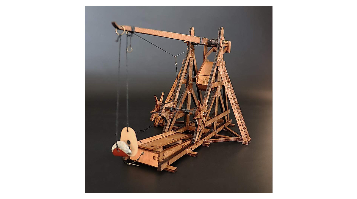 DIY Medieval Trebuchet Model Kit - Wooden Siege Weapon for Adults