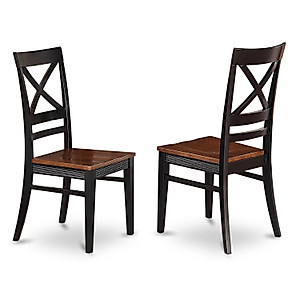 HomeStock Victorian Virtue 3 Pieces Mid-Century Dining Table Set - Durable Two 9-Inch Drop Down Leaves Wooden Dinette Table and 2 Solid Wood Seat Kitchen Chairs, Black and Cherry Finish