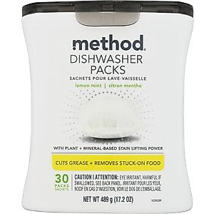 Method Dishwasher Detergent Packs, Lemon Mint, 30 count