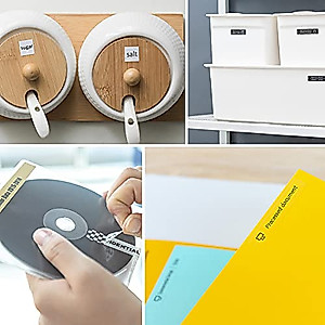 MarkDomain Label Maker Printer with 1pc JM-231 Label Tape, E1000 Label Machine and 4-Pack Compatible Label Tape Replacement for Brother TZe211 TZe-211 1/4"(6mm) x 26.2'(8m) Black on White