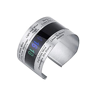 Wine Temperature Bracelet Stainless Steel Thermometer Bottle Beer Temperature Bracelet Sensor for Beer Home Brewing, Makes a Great Gift