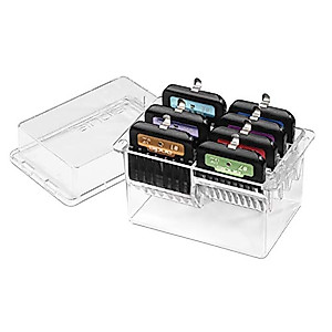 Andis 33655 Premium Clip Animal Comb Set – Built with Plastic, Includes 7 Color Coded Combs of Different Sizes, Metal Clip to Attach Comb - Fits Ultra Edge & Ceramic Edge Blades, Multicolor