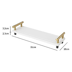 tinysiry Storage Container Super Absorbent Quick Dry Diatomaceous Earth Storage Shelf with Handle Perfect Bathroom Sink Organizer White A