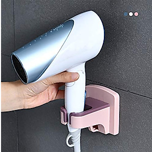 AKOAK 3 Pcs Hair Dryer Holder Stainless Steel Wall Mounted Hair Care Tool Holder Waterproof and Perforation-Free Bathroom Storage Rack