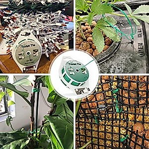 NAOKBOEE 656ft (200m) Twist Ties, Green Garden Plant Ties with Cutter for Gardening and Office Organization, Home,Sturdy Plastic Green Garden Plant Twist Tie Multi-Use for Secure Vines,Plants