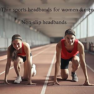 Hexchasty 9pcs Elastic Thin Headbands for Women Stretchy Skinny Headbands Sports Athletic Hair Bands for Women Men Girls Boys Teen Black Multi-colored