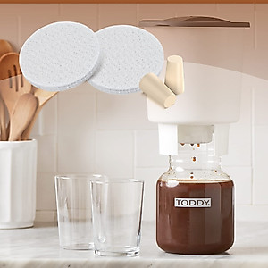 20Pcs Reusable Cold Brew Coffee Filters & Stoppers Replacement Compatible with Toddy Cold Brew System (Include 8Pcs Coffee Filters & 12Pcs Rubber Stoppers)
