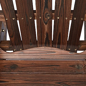 KINTNESS Wagon Wheel Wood Rocking Chair Outdoor Furniture Patio Chairs Armrest Rocker for Garden