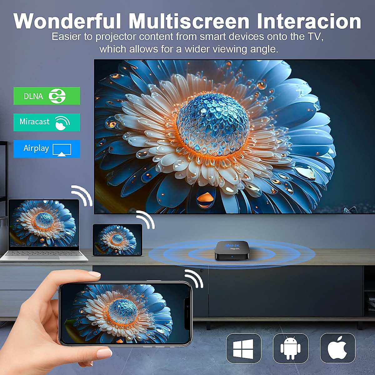 Android 13.0 TV Box, Support 8K Android Box 4GB RAM 64GB ROM H618 cortex-A53 Smart TV Box 2.4G/5G Dual Band with BT 5.0 3D/HDR10, 4K Ultra HD with Remote Control