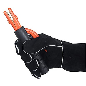 SDFWELD New Black Welding Work Gloves with Blue Palm Welders Thick Cow Split Leather Kitchen Stove Heat Puncture Resistant BBQ Glove