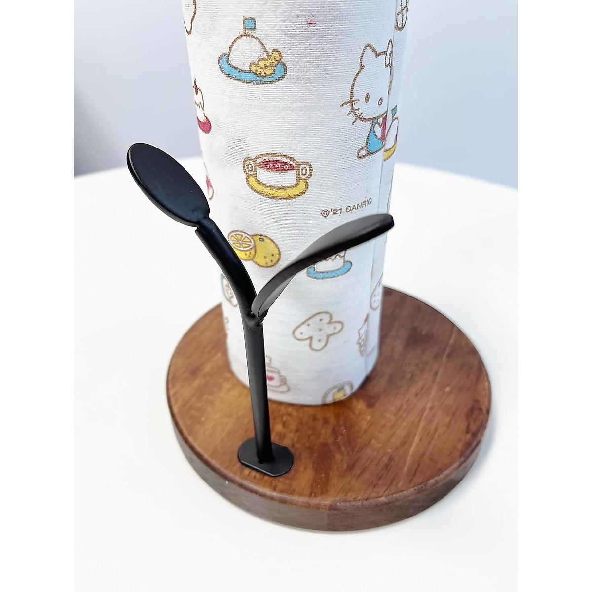 Wood Paper Towel Holder Countertop, Paper Towel Holder Stand, Easy One-Handed Tear Paper Roll Holder, Kitchen Dining Table Home Decor, for Both Standard and Jumbo-Sized Paper Towel Rolls