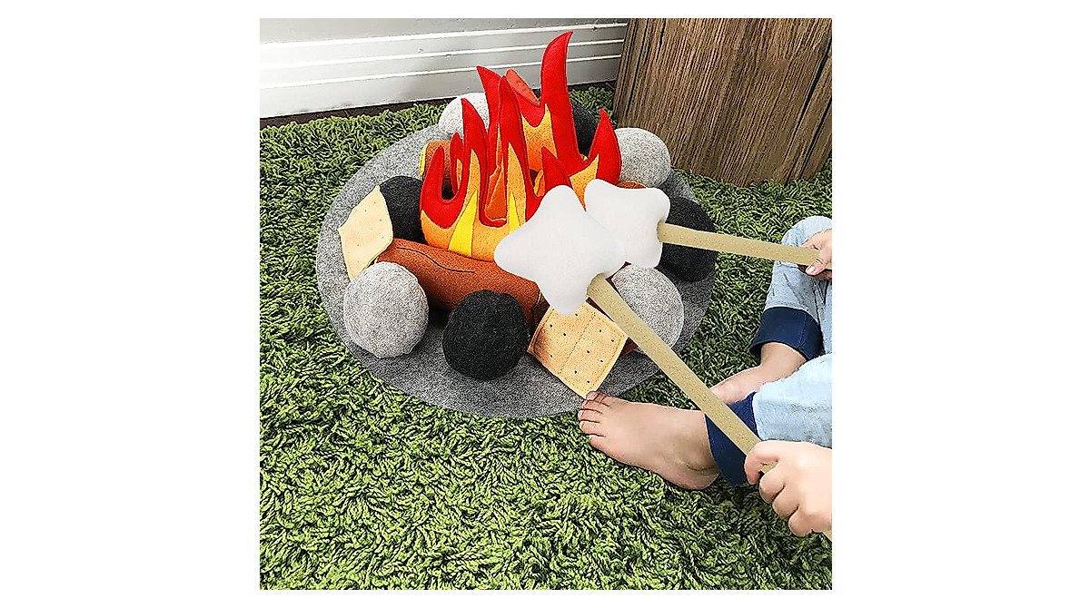 23 PCS Kids Plush Campfire Toy Set for Imaginative Play