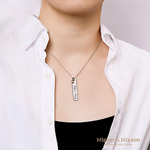 MignonandMignon Flower Birthstone Gold Name Graduation Necklace 2021 Personalized Gift for Her Bar Necklace Mothers Day Gift Floral Jewelry Personalized Jewelry - 8N-FLBS-G