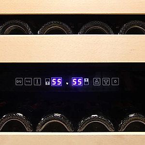 Vinotemp 215 Bottle Wine Cooler Refrigerator, Built-in or Freestanding Wine Fridge with Digital Temperature Control, Glass Door and Safety Lock, Right Hinge, 215 Bottle, Black