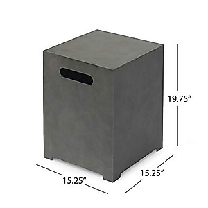 Catherine Outdoor Round Fire Pit with Tank Holder, Concrete
