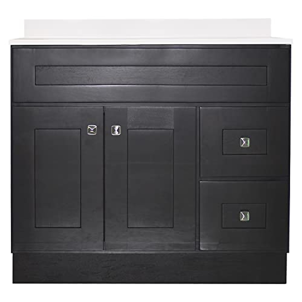 Design House Brookings 37 Inch Bathroom Vanity with Cultured Marble Vanity Top - Unassembled Bathroom Vanity with Sink, Espresso