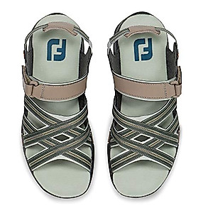 FootJoy Women's Golf Sandals Shoes, tan/Light Grey, 9