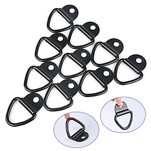 BUSY-CORNER Tie Down Anchors for Trailer, Warehouse, Boat, 10 PCS of Heavy Duty Steel V Ring Bolts, Pickups Truck Accessories(Black)