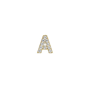PAVOI 14K Yellow Gold Plated Sterling Silver CZ Alphabet Letter Earrings | Initial Earrings for Women | Letter A