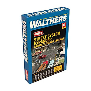 Walthers Cornerstone Series Kit HO Scale Model Asphalt Street System Straight Sections