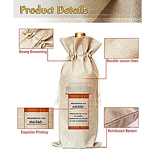 Funny Nurse Gift, Nurse Wine Bag, Nurse Graduation Gift,Birthday Gift-Cotton linen Drawstring Wine Bag(1 Pack) C17