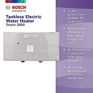 Bosch Electric Tankless Water Heater - Eliminate Time for Hot Water - Easy Installation