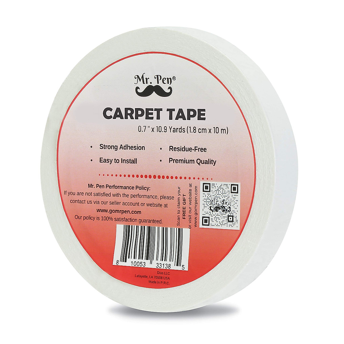 Mr. Pen- Double Sided Carpet Tape, 0.7 inch x 10.9 Yard, Carpet Tape, Rug Gripper, Rug Tape, Carpet Tape for Wood Floors, Carpet Tape Double Sided, Rug Slip Stopper, Rug Anti Slip, Carpet Adhesive