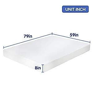 Dkelincs Queen Mattress, 8 Inch Cooling Gel Memory Foam Mattress CertiPUR-US Certified Mattress Queen Size Medium Firm Feel Mattresses for Cool Sleep, White